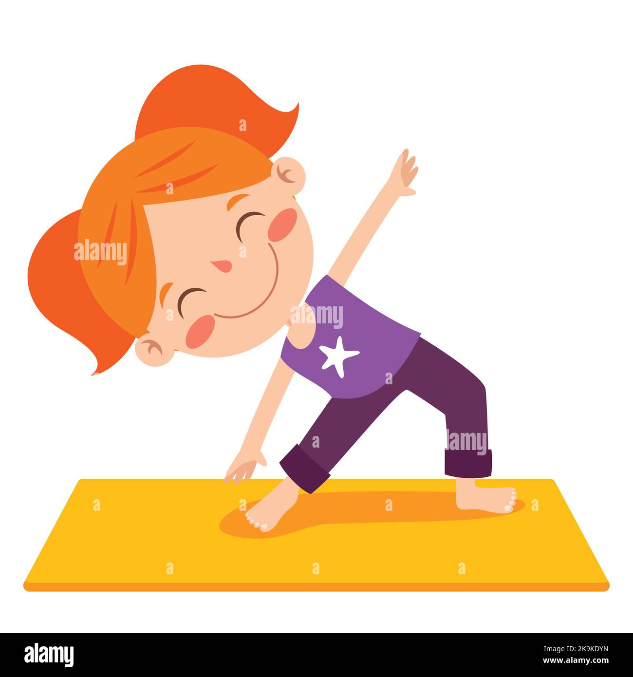 Cartoon Kid Performing Yoga Stock Vector Image & Art - Alamy