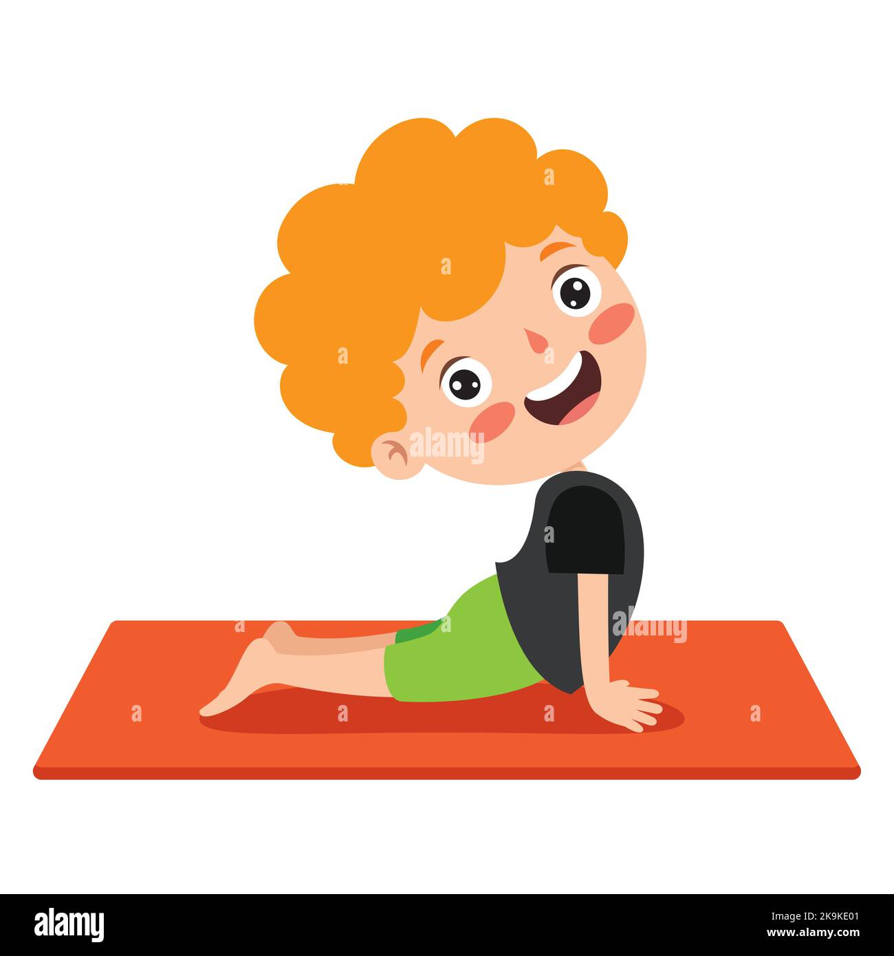 Cartoon Kid Performing Yoga Stock Vector Image & Art - Alamy