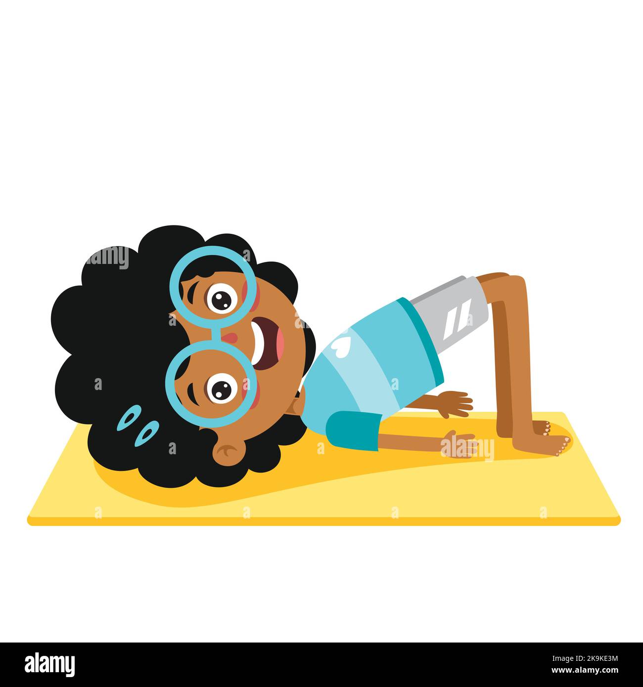 Cartoon Kid Performing Yoga Stock Vector Image & Art - Alamy