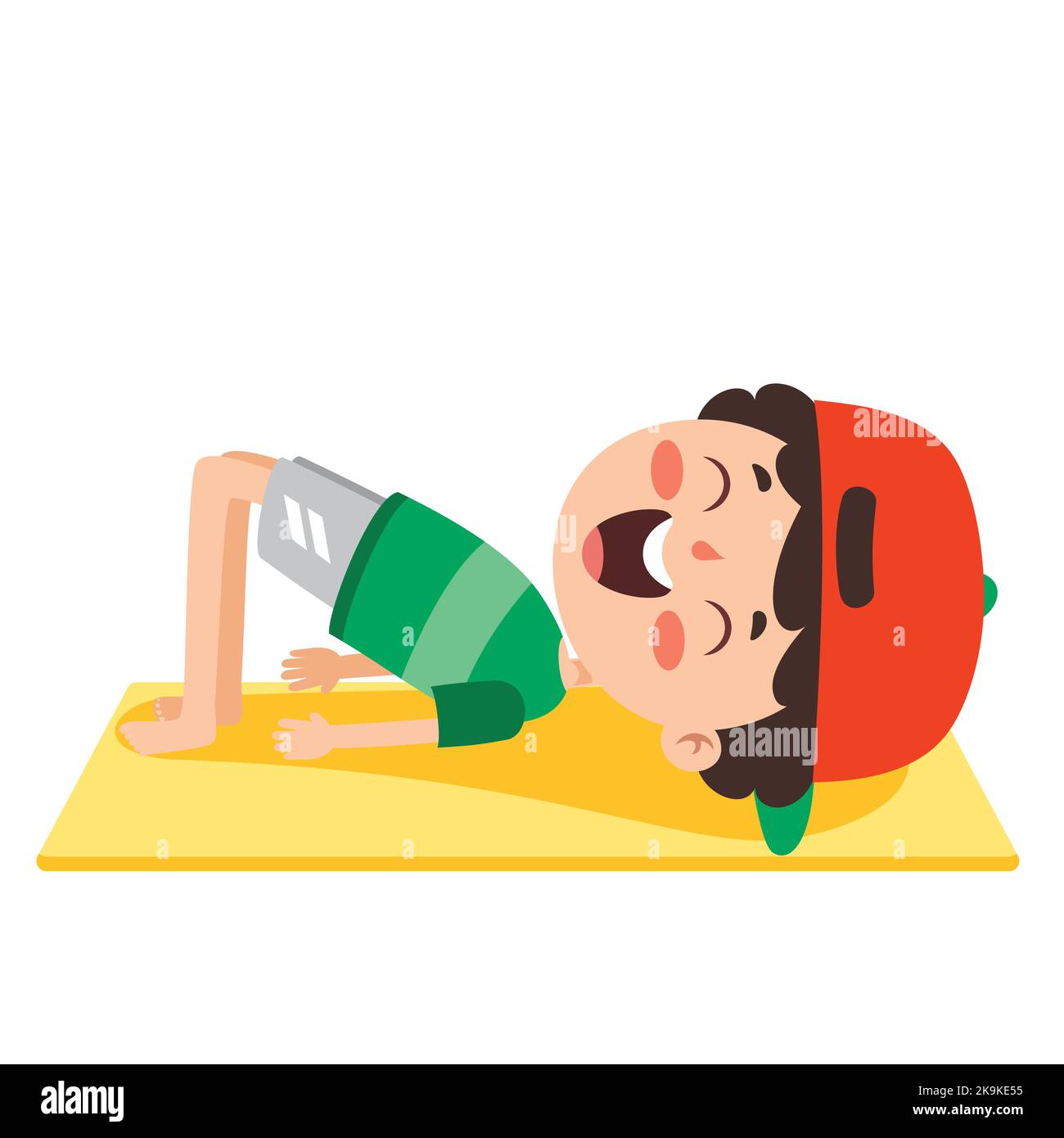 Cartoon Kid Performing Yoga Stock Vector Image & Art - Alamy