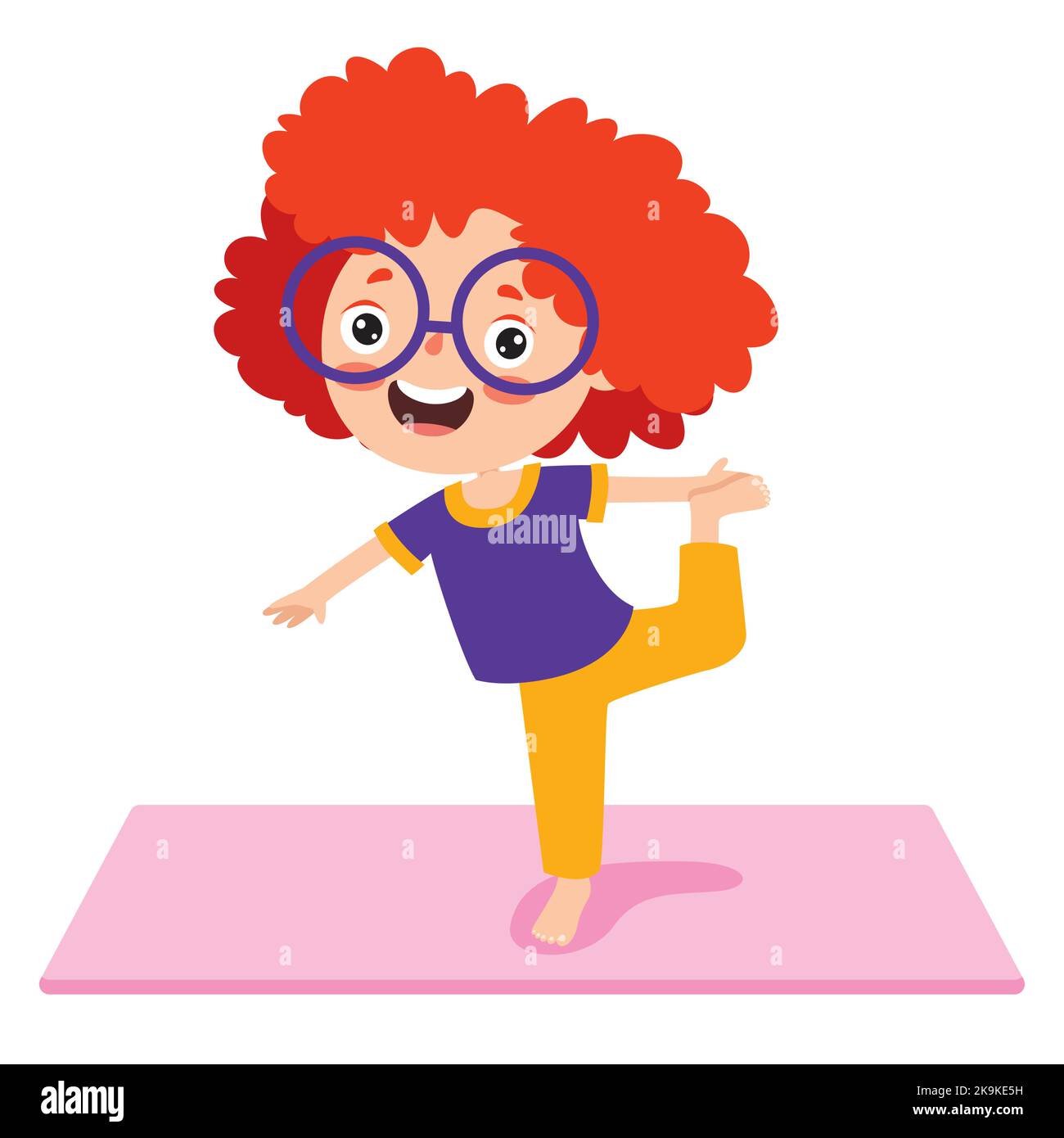 Cartoon Kid Performing Yoga Stock Vector Image & Art - Alamy