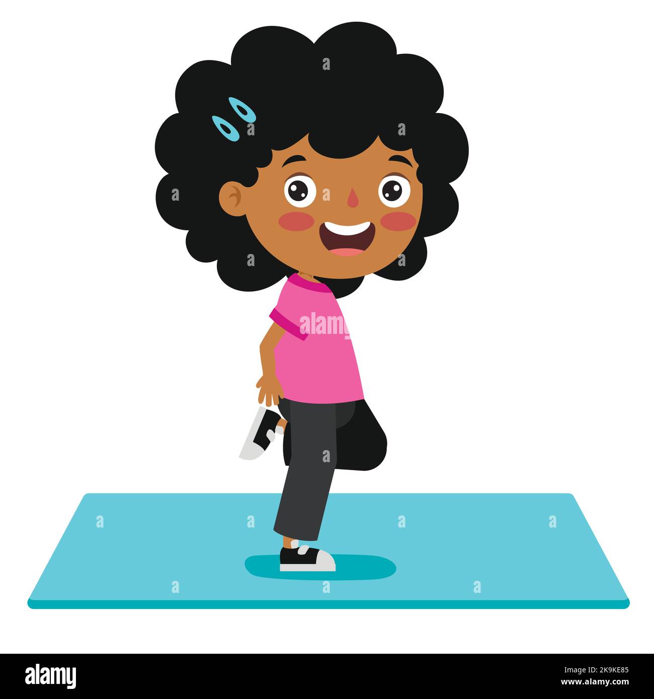 Cartoon Kid Performing Yoga Stock Vector Image & Art - Alamy