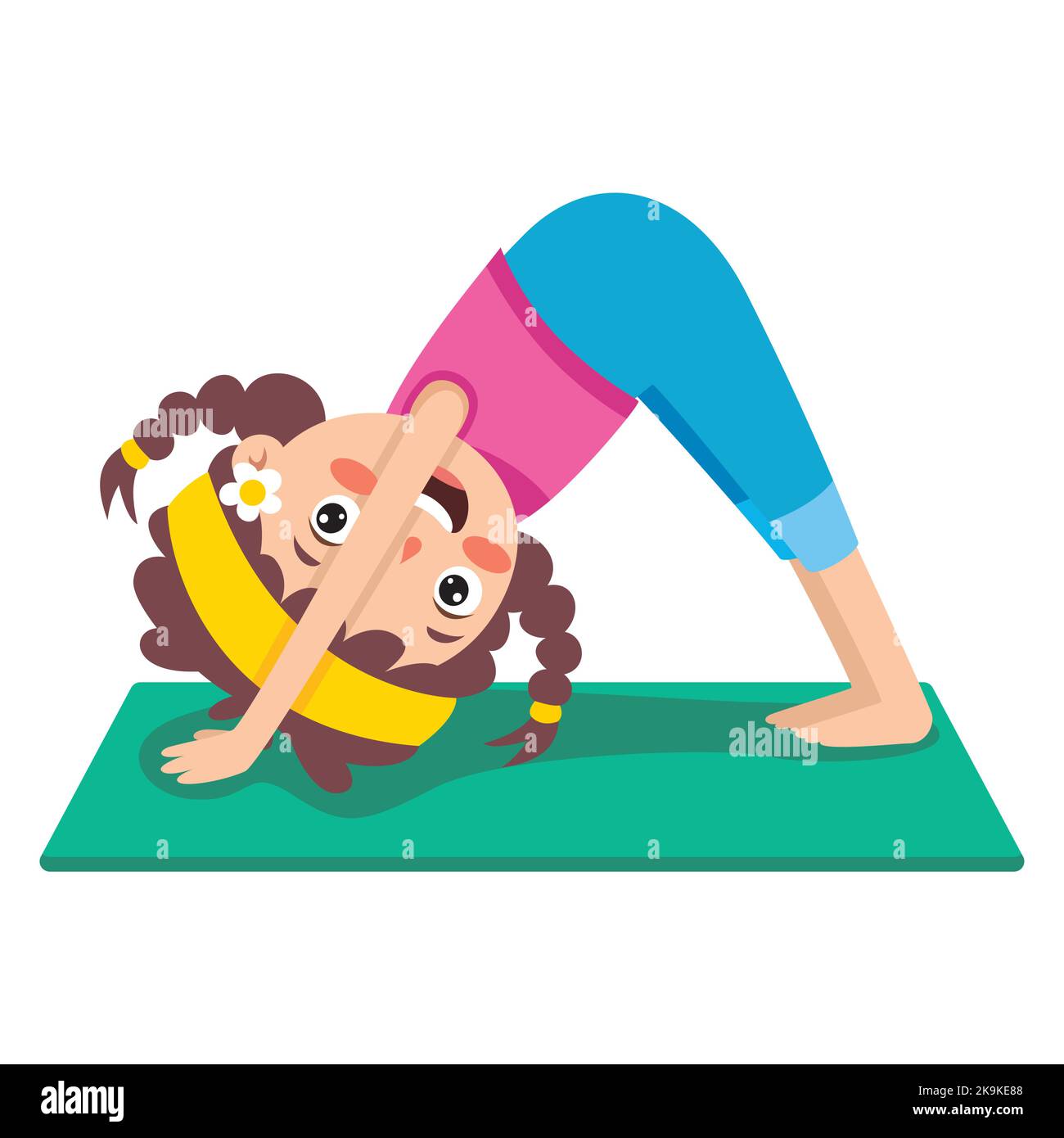 Cartoon Kid Performing Yoga Stock Vector Image & Art - Alamy