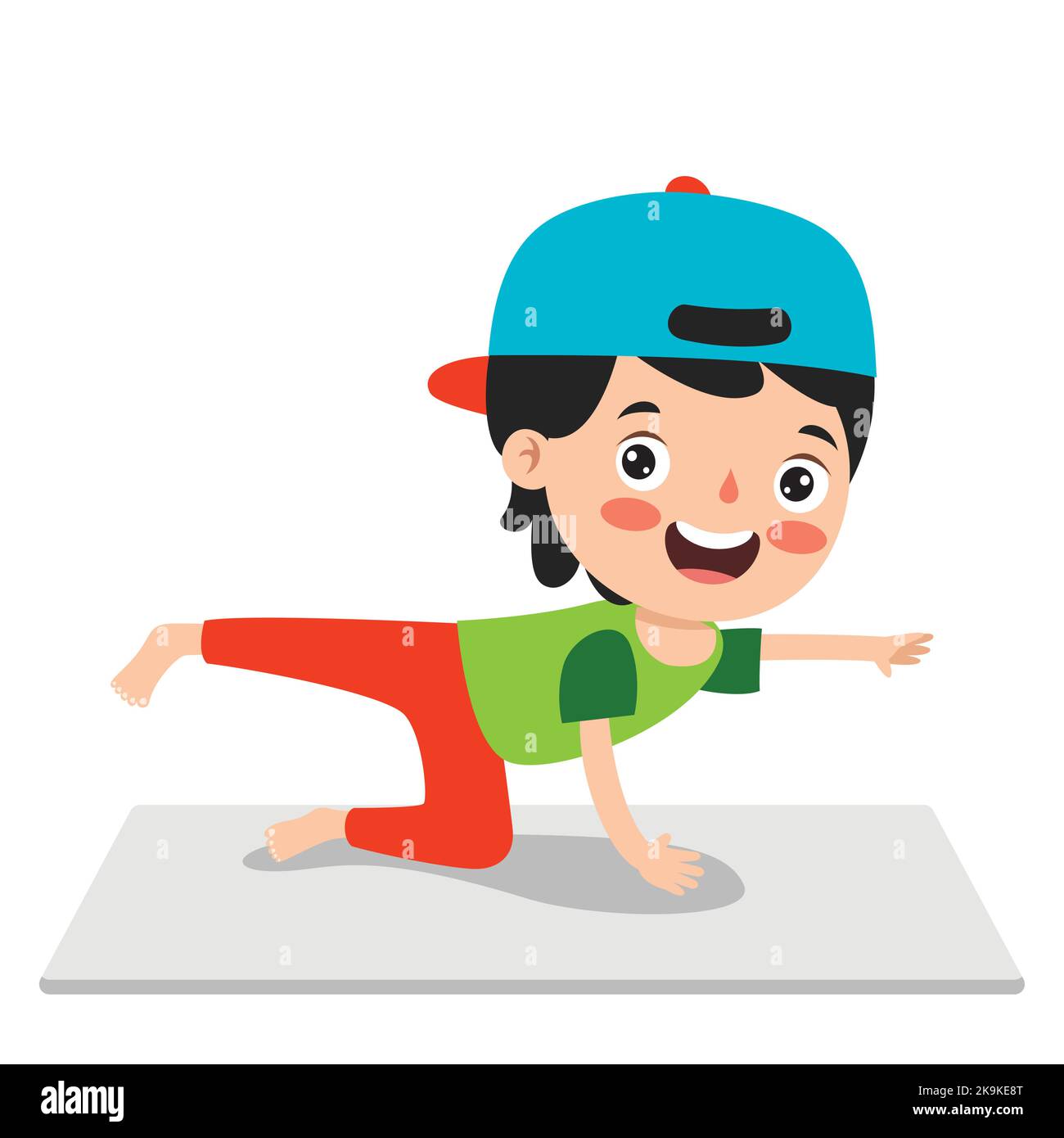 Cartoon Kid Performing Yoga Stock Vector Image & Art - Alamy