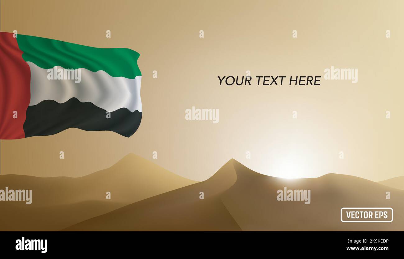 DESERT LANDSCAPE UAE WITH FLYING FLAG Stock Vector Image & Art - Alamy