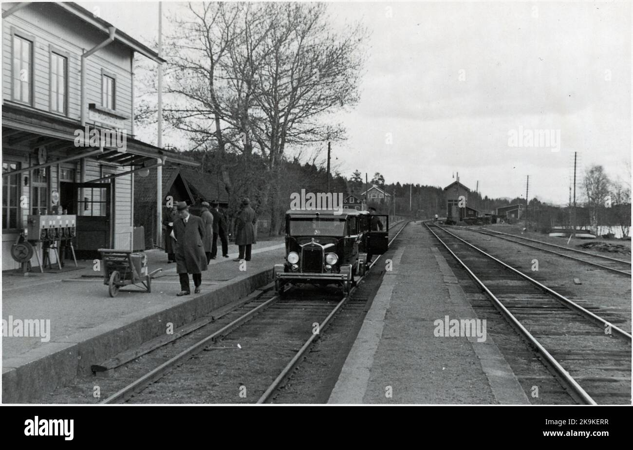 Before the electrification of Pilgrimstad station Stock Photo - Alamy