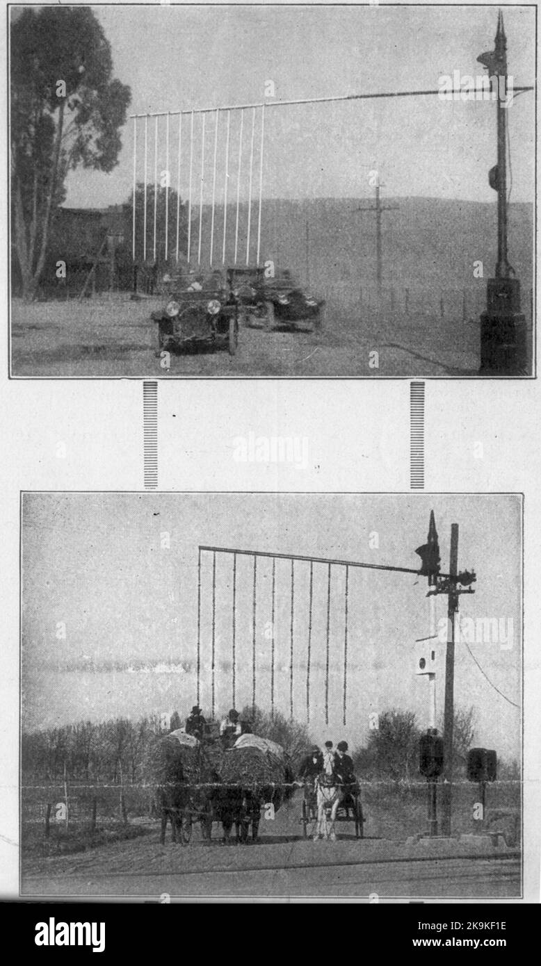 Signals at rail crossing, USA Stock Photo - Alamy