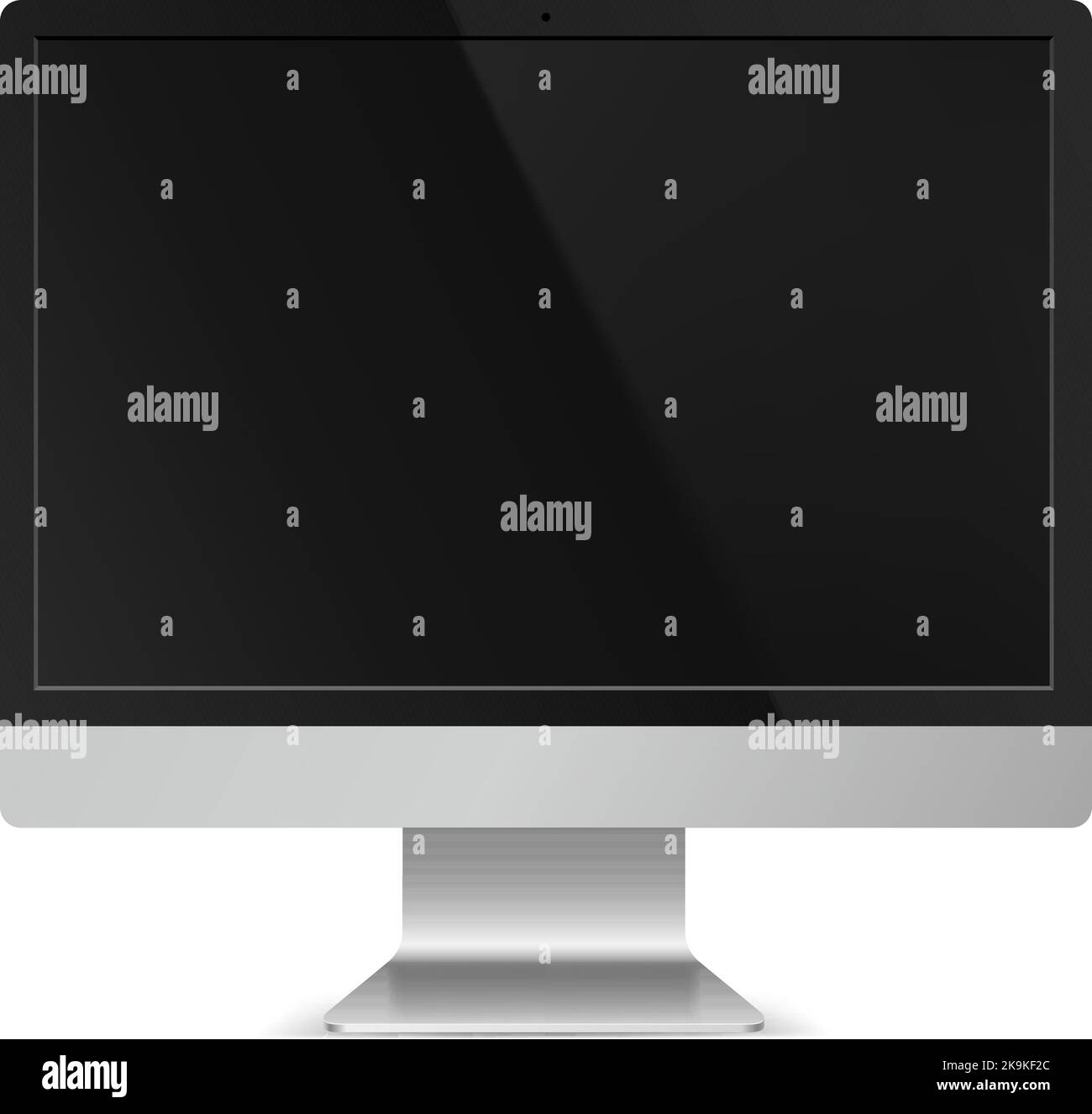 Full HD Computer Monitor with Empty Black Screen Stock Vector Image ...