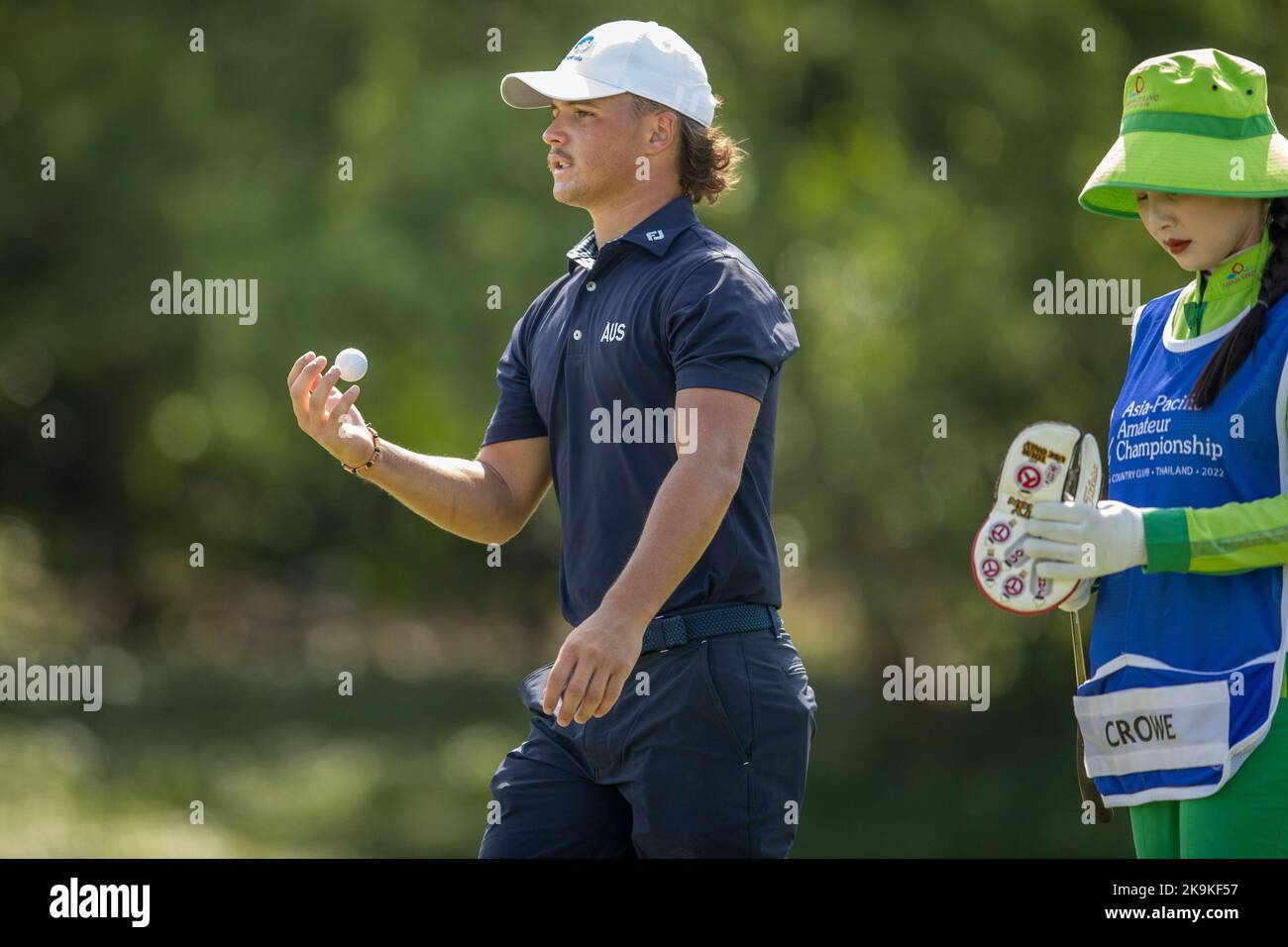 CHONBURI, THAILAND - OCTOBER 29: Harrison Crowe of Australia on hole 16 ...