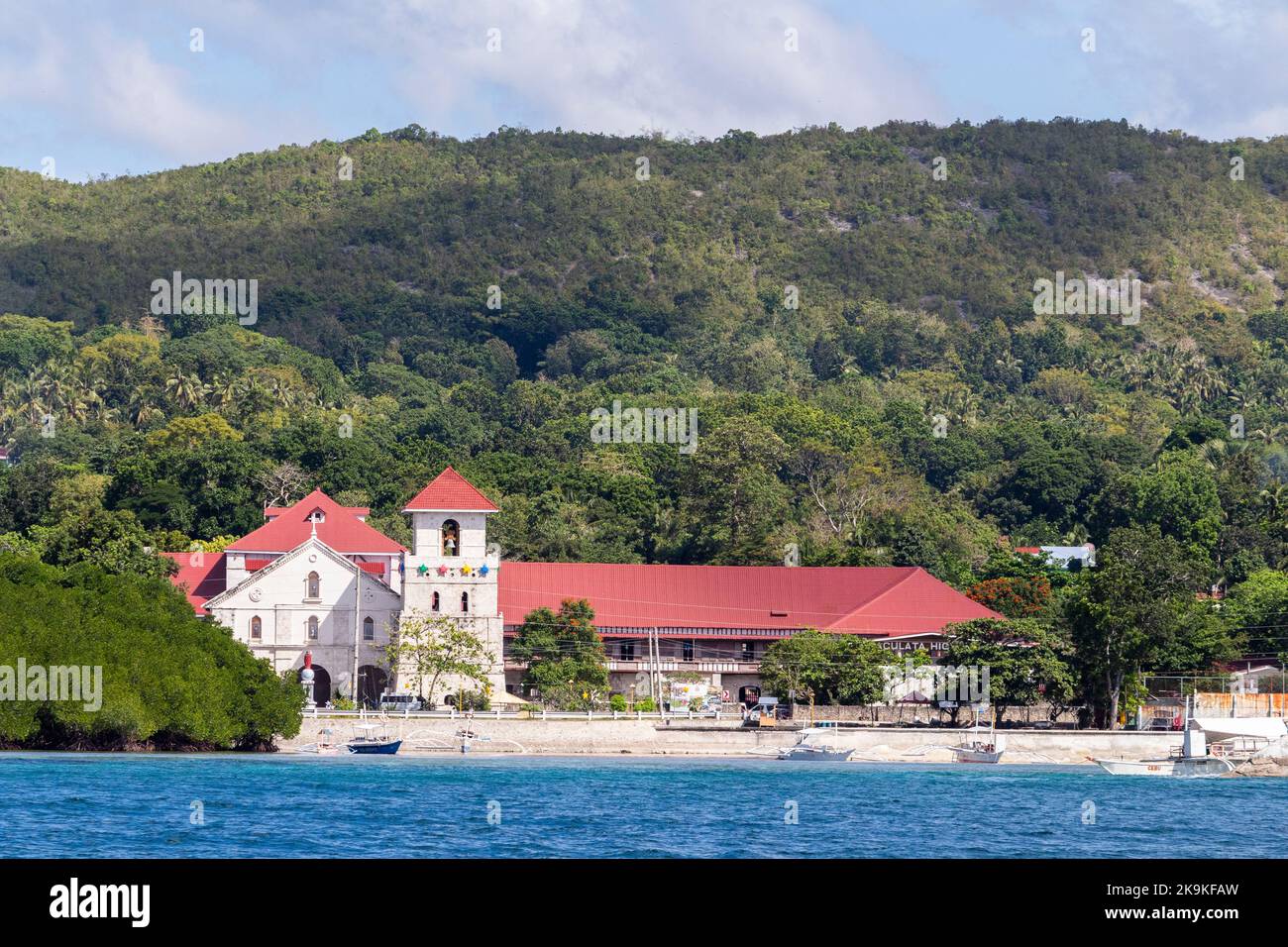 Facade and belfry of Baclayon Church in Bohol, Philippines Stock Photo - Alamy