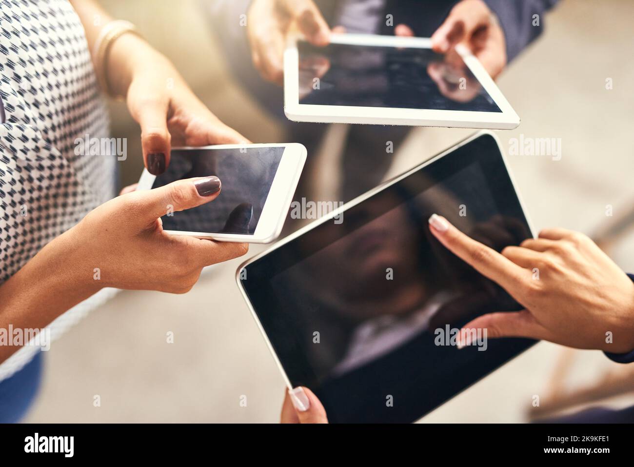 They all have something to show. High angle shot of a group of ...