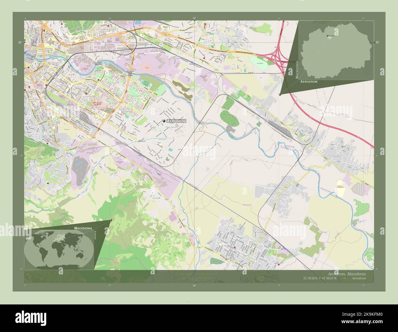 Aerodrom, municipality of Macedonia. Open Street Map. Locations and ...