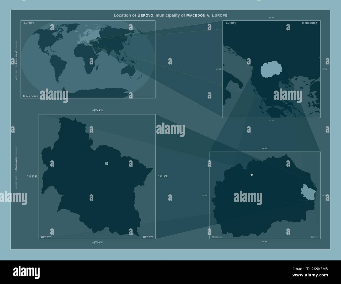 Berovo, municipality of Macedonia. Diagram showing the location of the ...