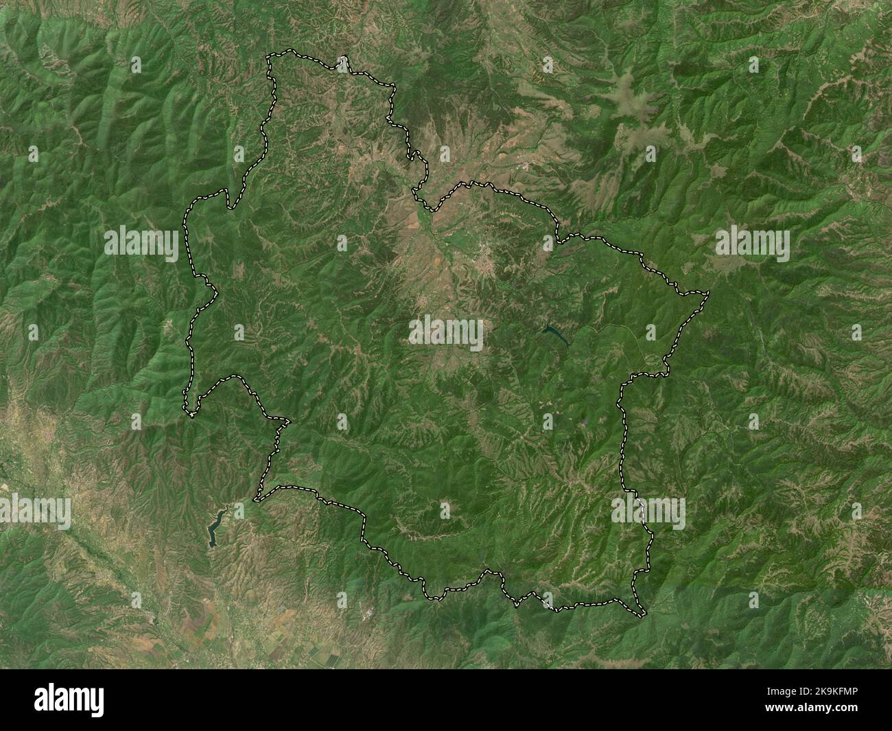 Berovo, municipality of Macedonia. High resolution satellite map Stock ...