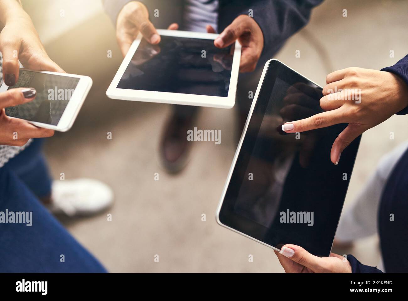 Have you guys seen this new app. High angle shot of a group of ...