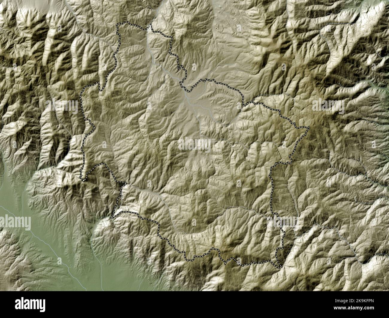 Berovo, municipality of Macedonia. Elevation map colored in wiki style with lakes and rivers ...