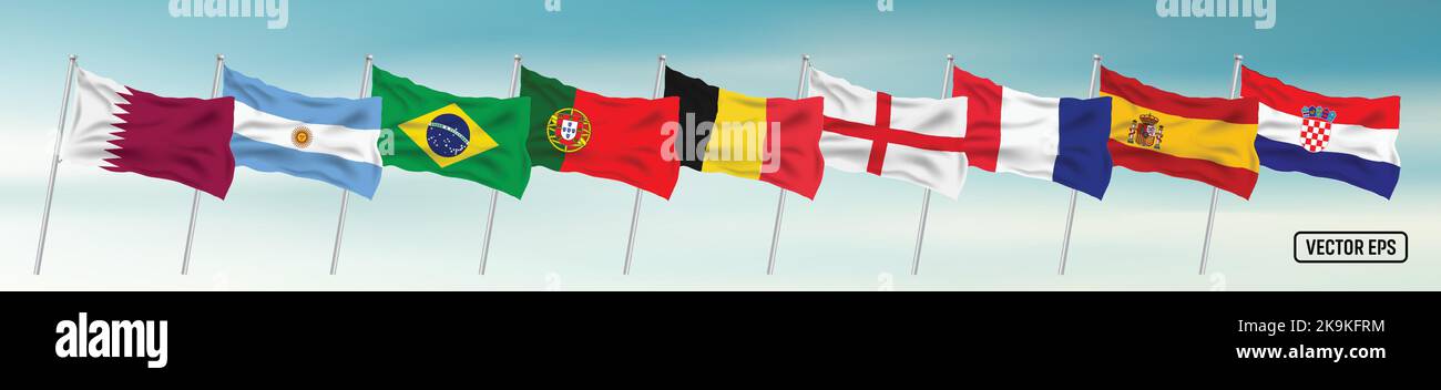 WORLD CUP 2022 TEAM COUNTRY FLAGS. VECTOR EPS Stock Vector Image & Art ...