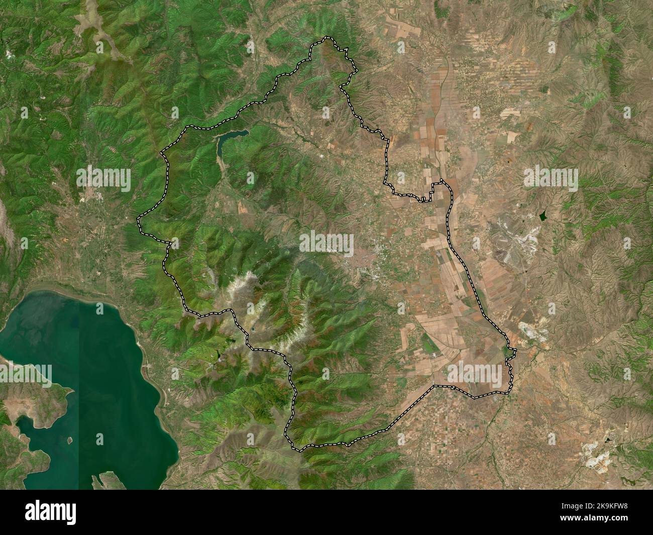 Bitola, municipality of Macedonia. High resolution satellite map Stock ...