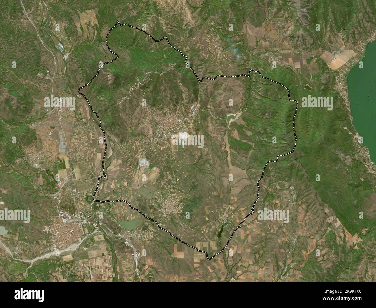 Bogdanci, municipality of Macedonia. High resolution satellite map ...