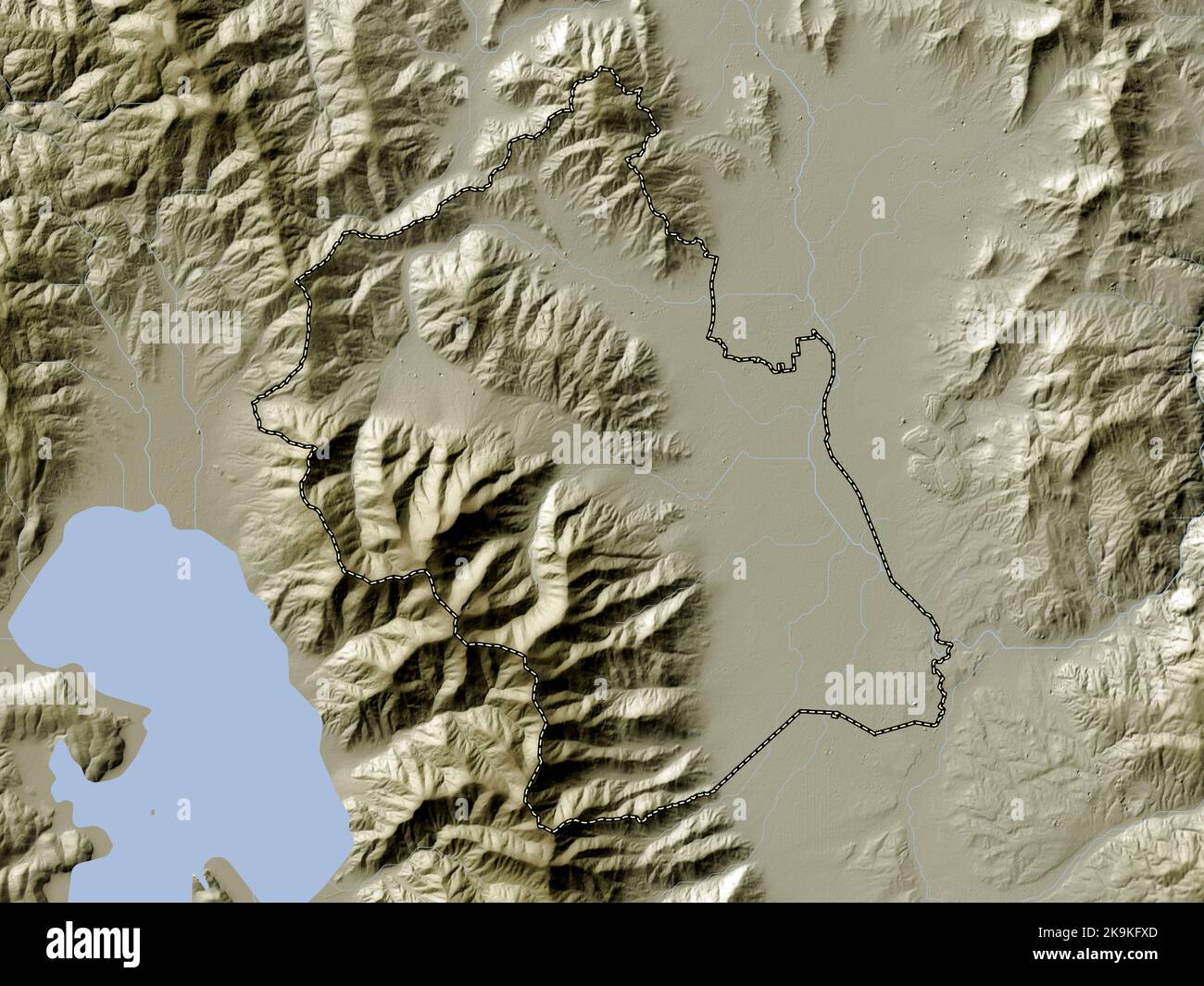 Bitola, municipality of Macedonia. Elevation map colored in wiki style ...