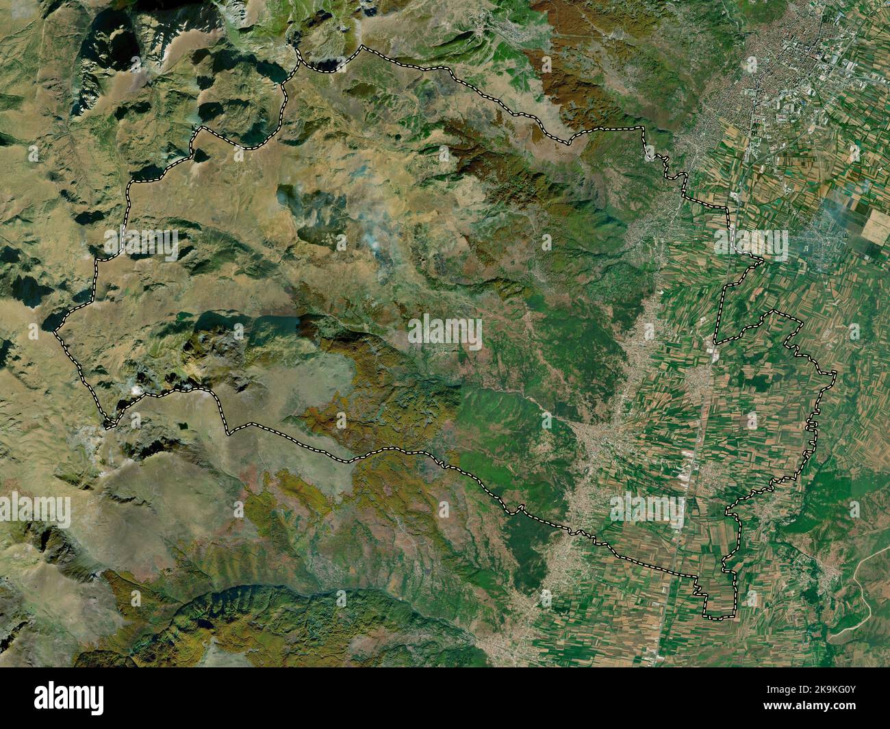 Bogovinje, municipality of Macedonia. High resolution satellite map ...