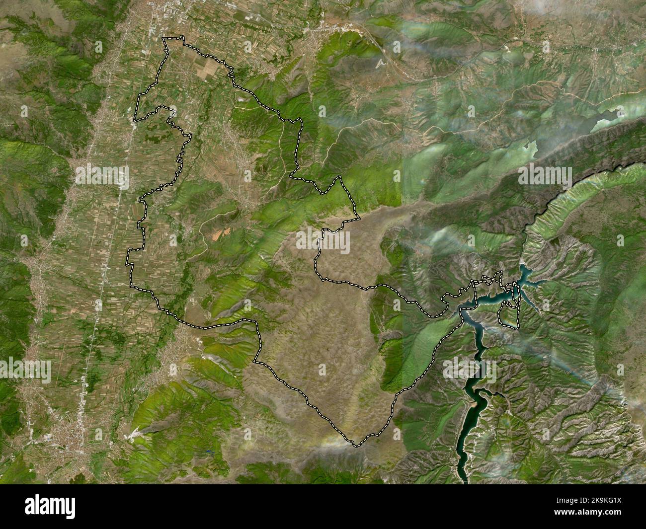 Brvenica, municipality of Macedonia. Low resolution satellite map Stock ...