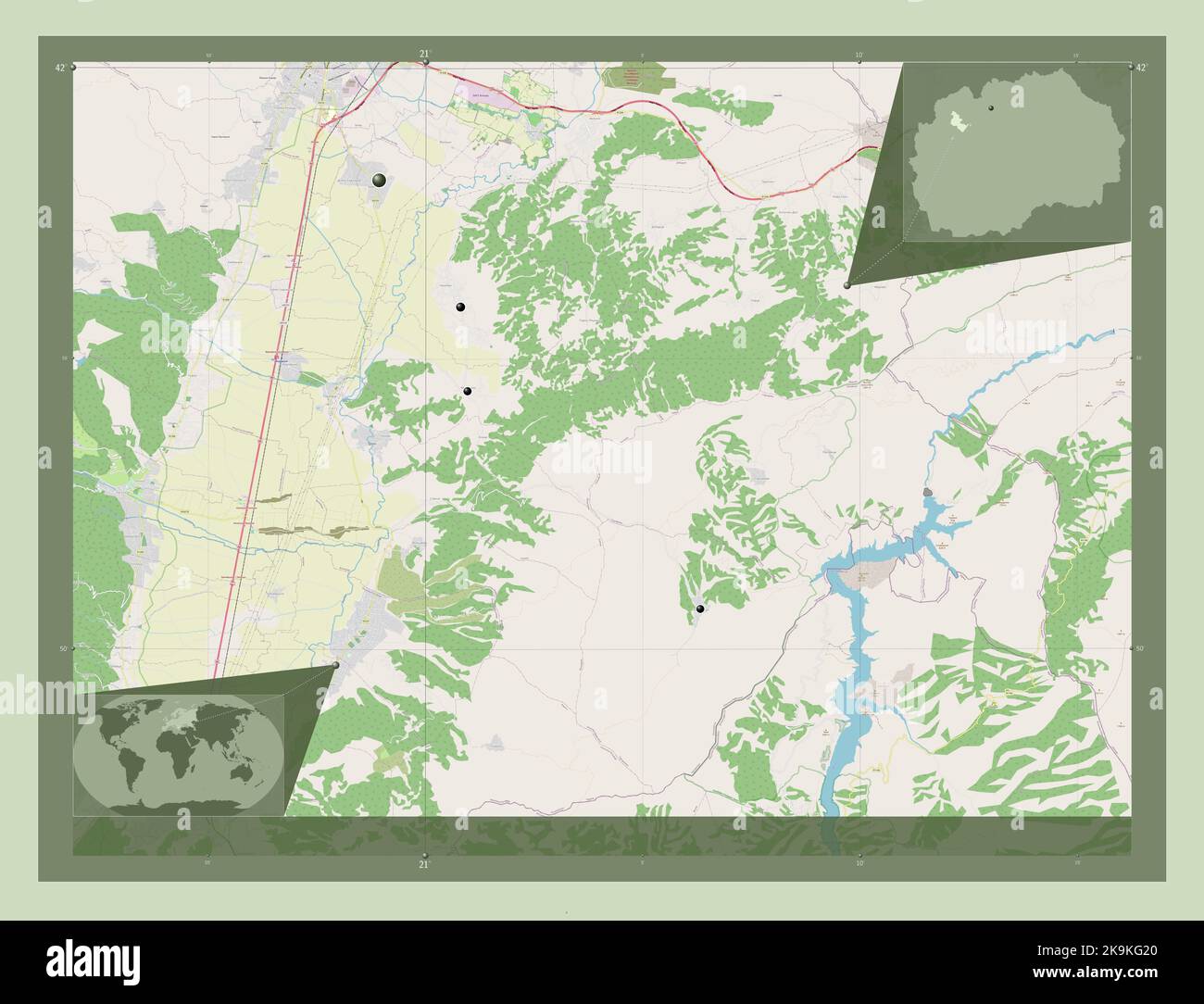 Brvenica, municipality of Macedonia. Open Street Map. Locations of ...