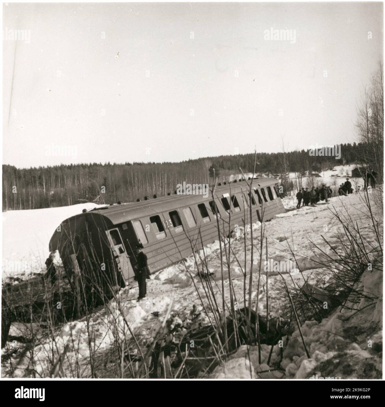 A sleeping car after the derailment in Granbo Stock Photo - Alamy