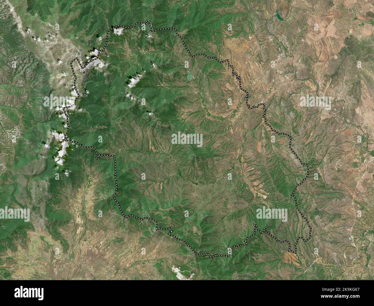 Caska, municipality of Macedonia. High resolution satellite map Stock ...