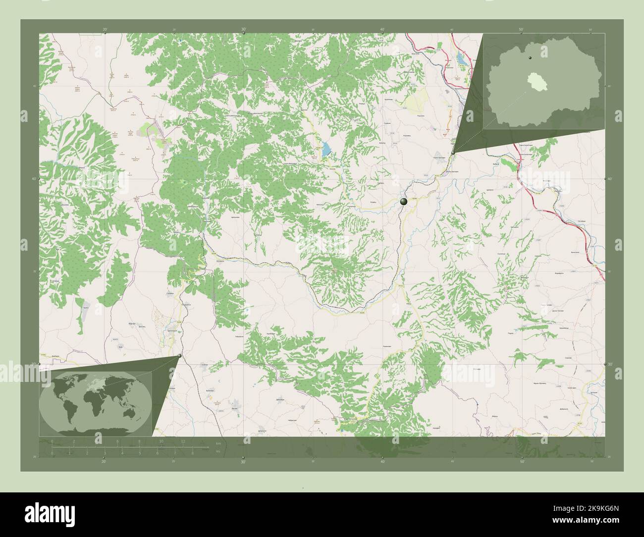 Caska, municipality of Macedonia. Open Street Map. Corner auxiliary ...
