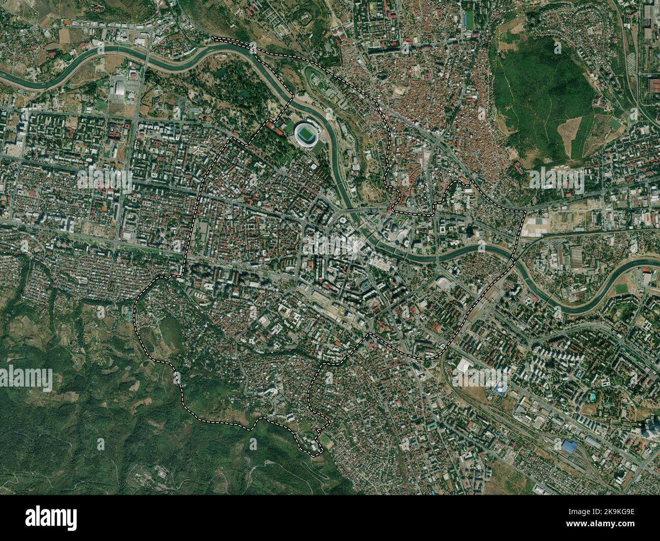 Centar, municipality of Macedonia. High resolution satellite map Stock ...