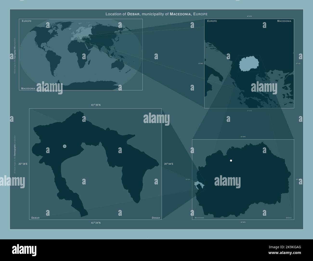 Debar, municipality of Macedonia. Diagram showing the location of the ...
