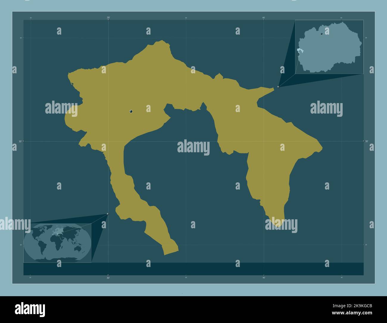 Debar, municipality of Macedonia. Solid color shape. Locations of major ...