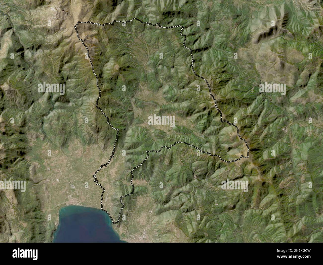 Debarca, municipality of Macedonia. Low resolution satellite map Stock ...