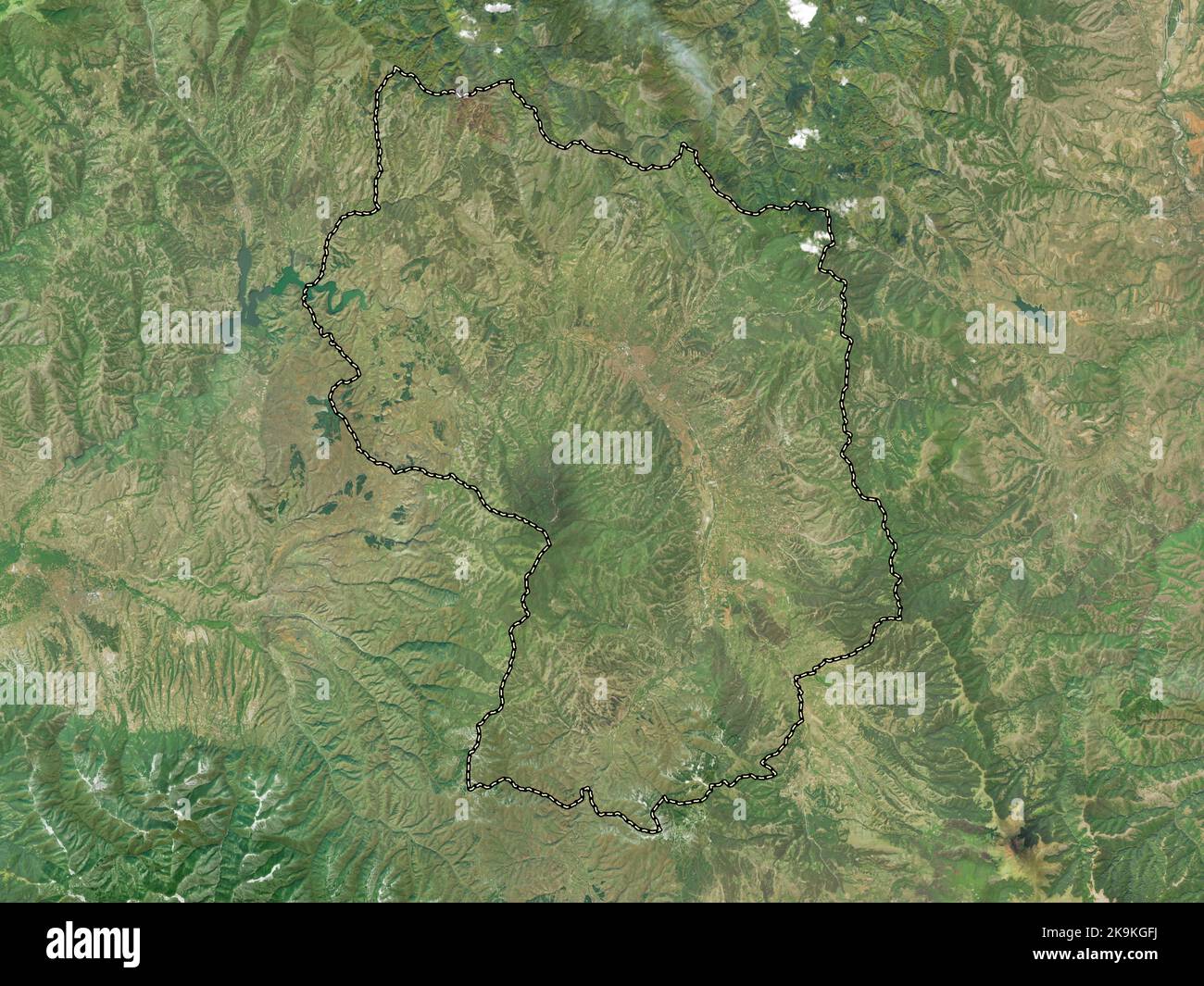 Delcevo, municipality of Macedonia. High resolution satellite map Stock ...