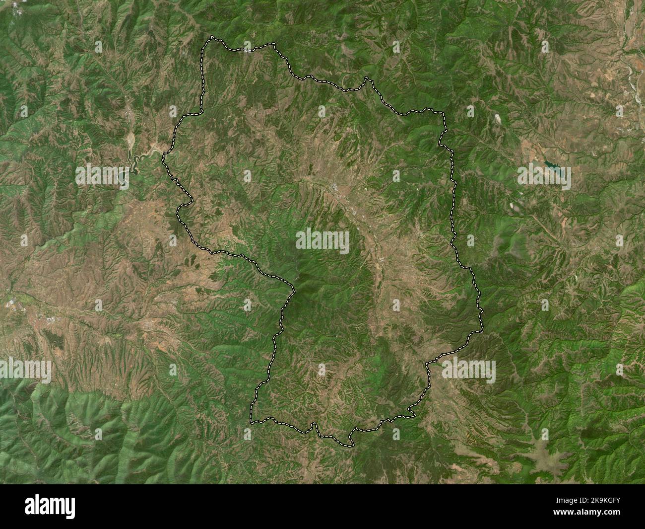 Delcevo, municipality of Macedonia. Low resolution satellite map Stock ...