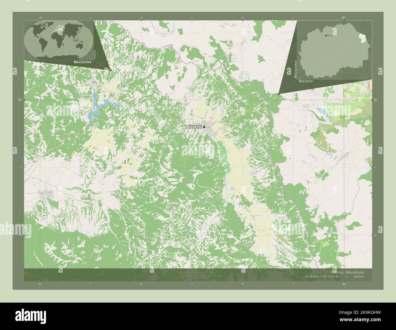 Delcevo, municipality of Macedonia. Open Street Map. Locations and ...