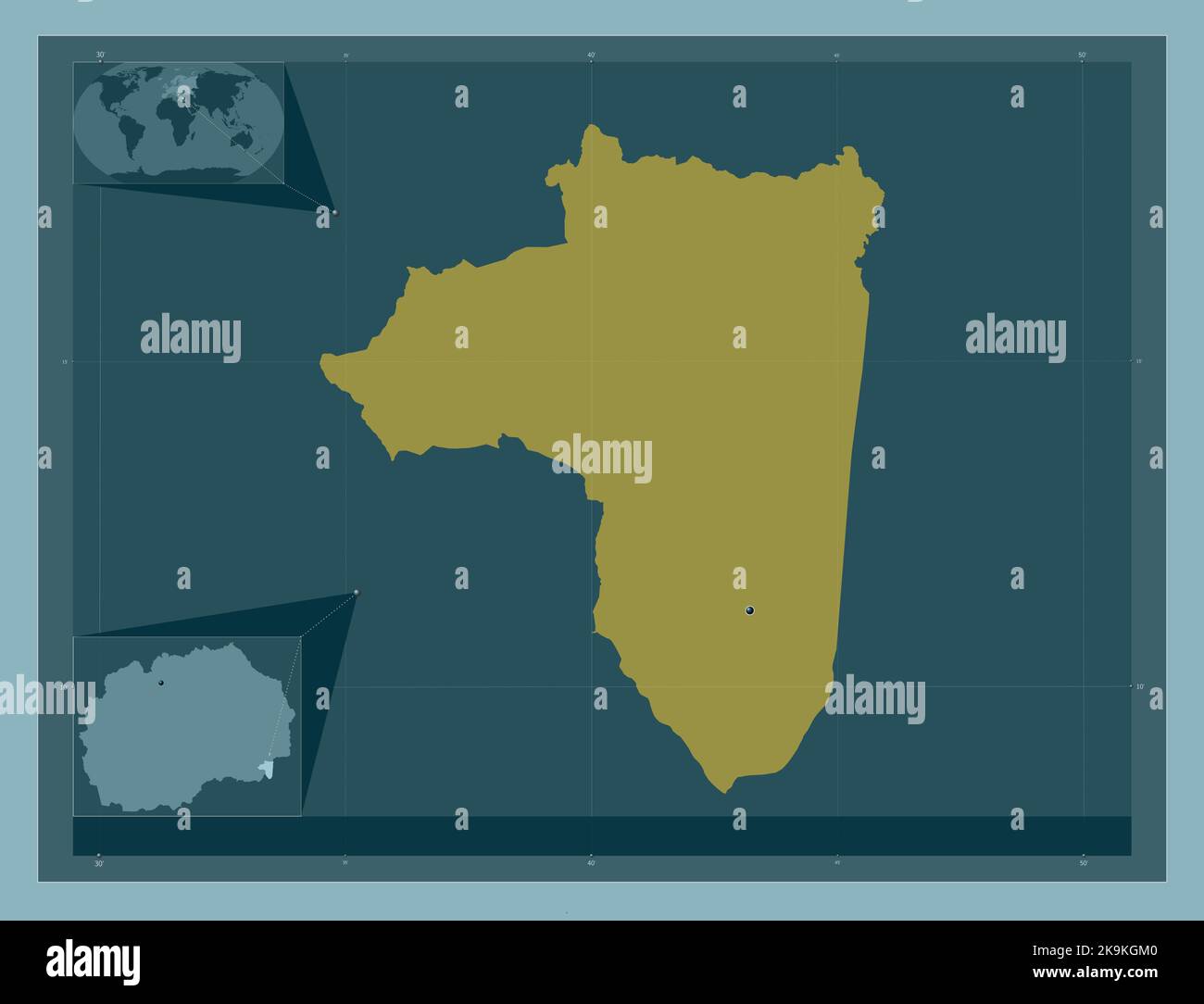 Dojran, municipality of Macedonia. Solid color shape. Locations of ...