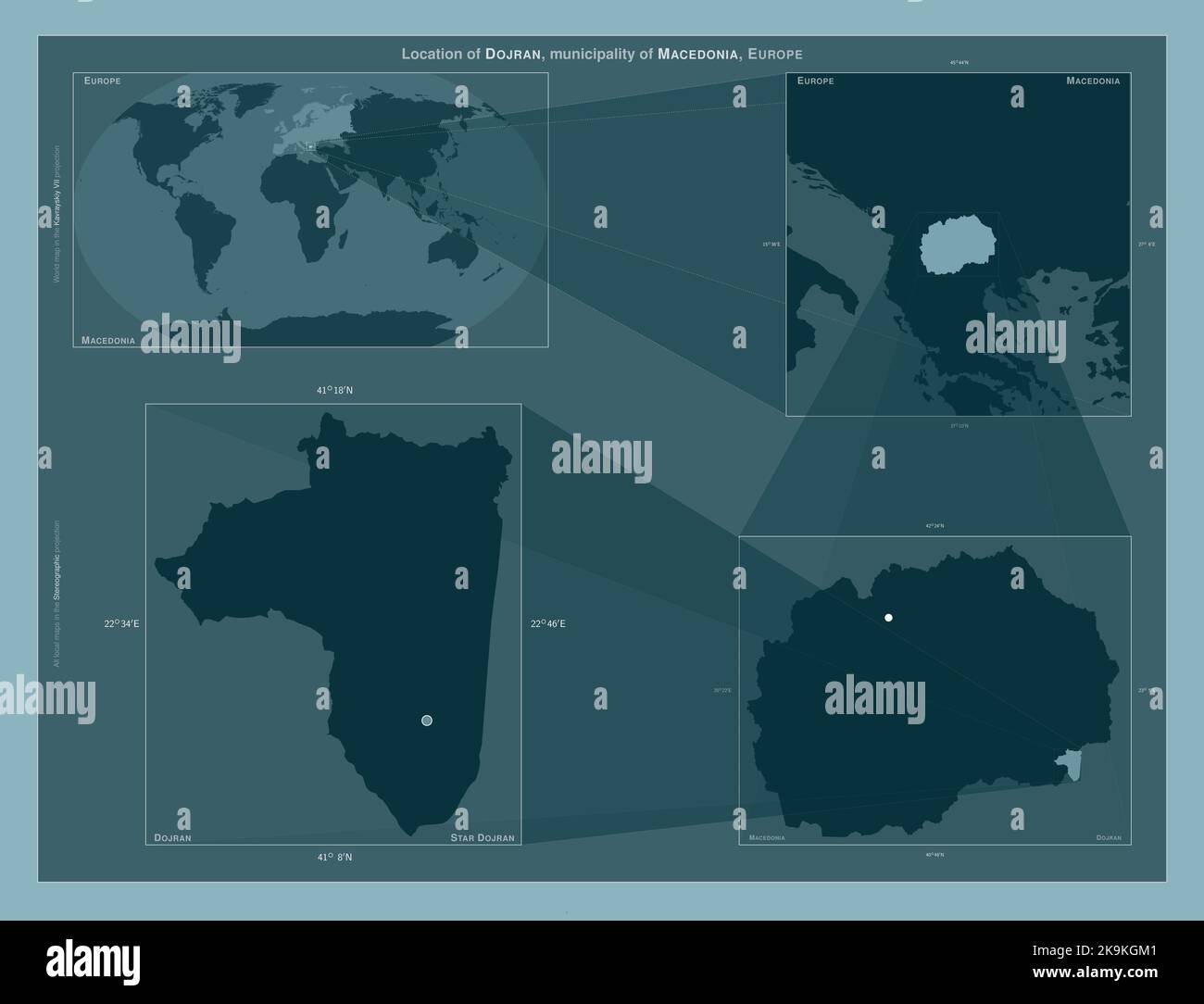 Dojran, municipality of Macedonia. Diagram showing the location of the ...