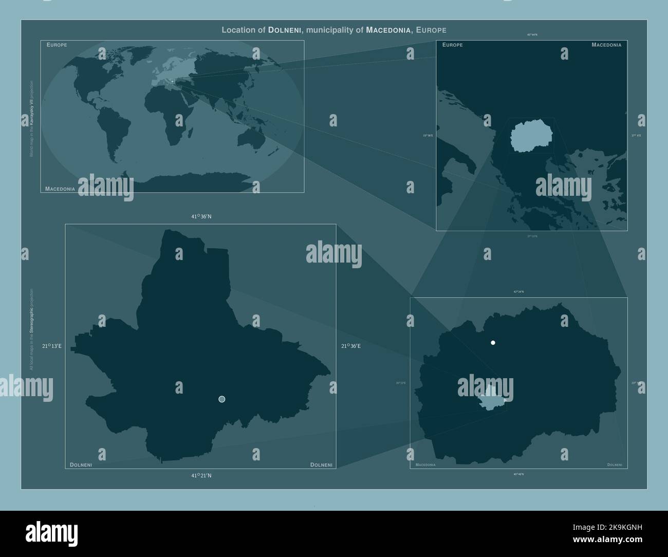 Dolneni, municipality of Macedonia. Diagram showing the location of the ...