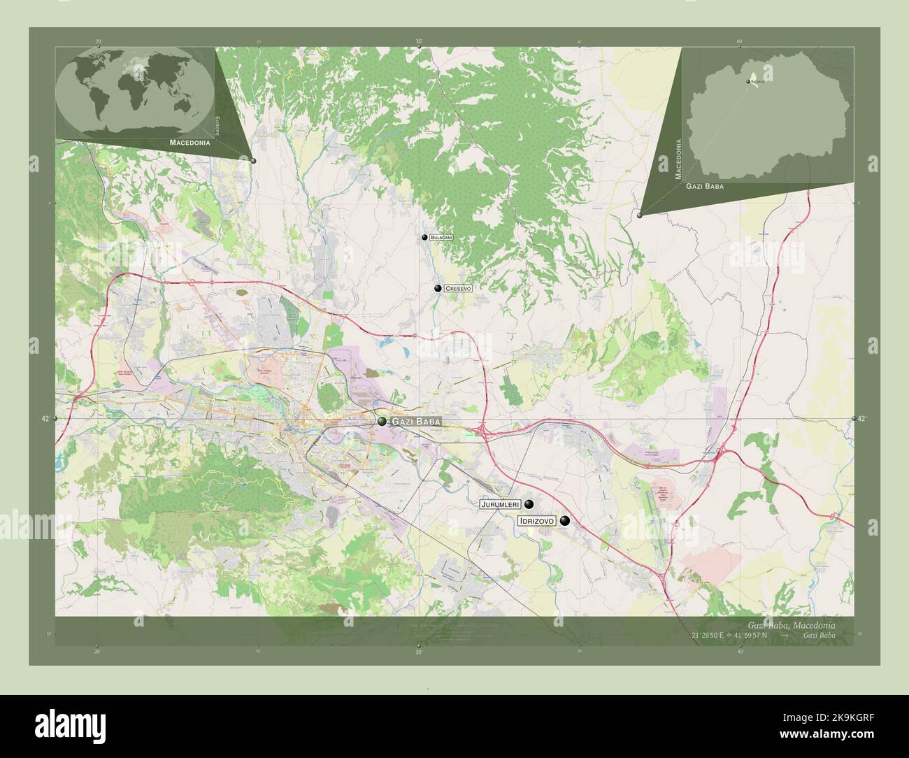 Gazi Baba, municipality of Macedonia. Open Street Map. Locations and ...