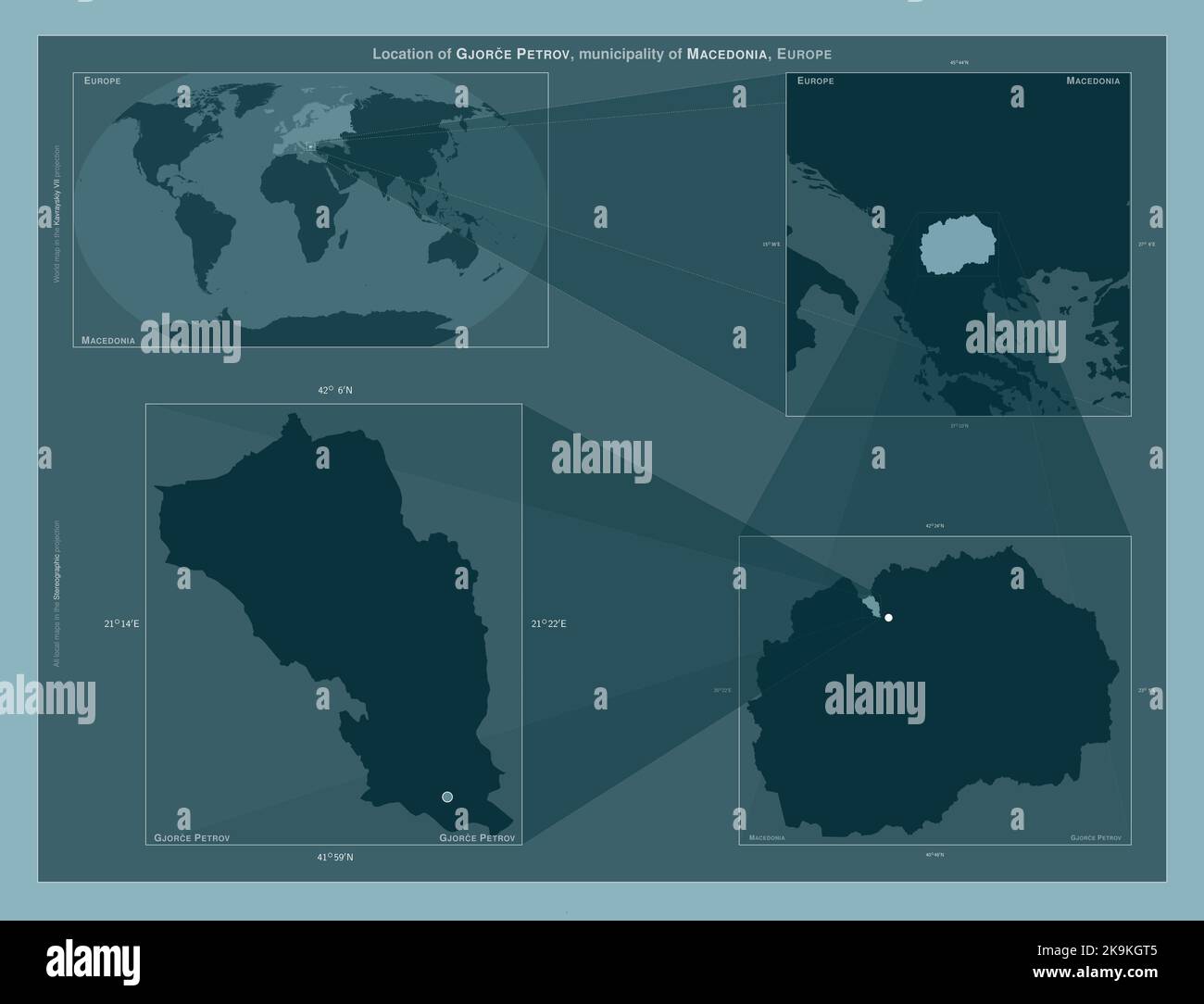Gjorce Petrov, municipality of Macedonia. Diagram showing the location ...