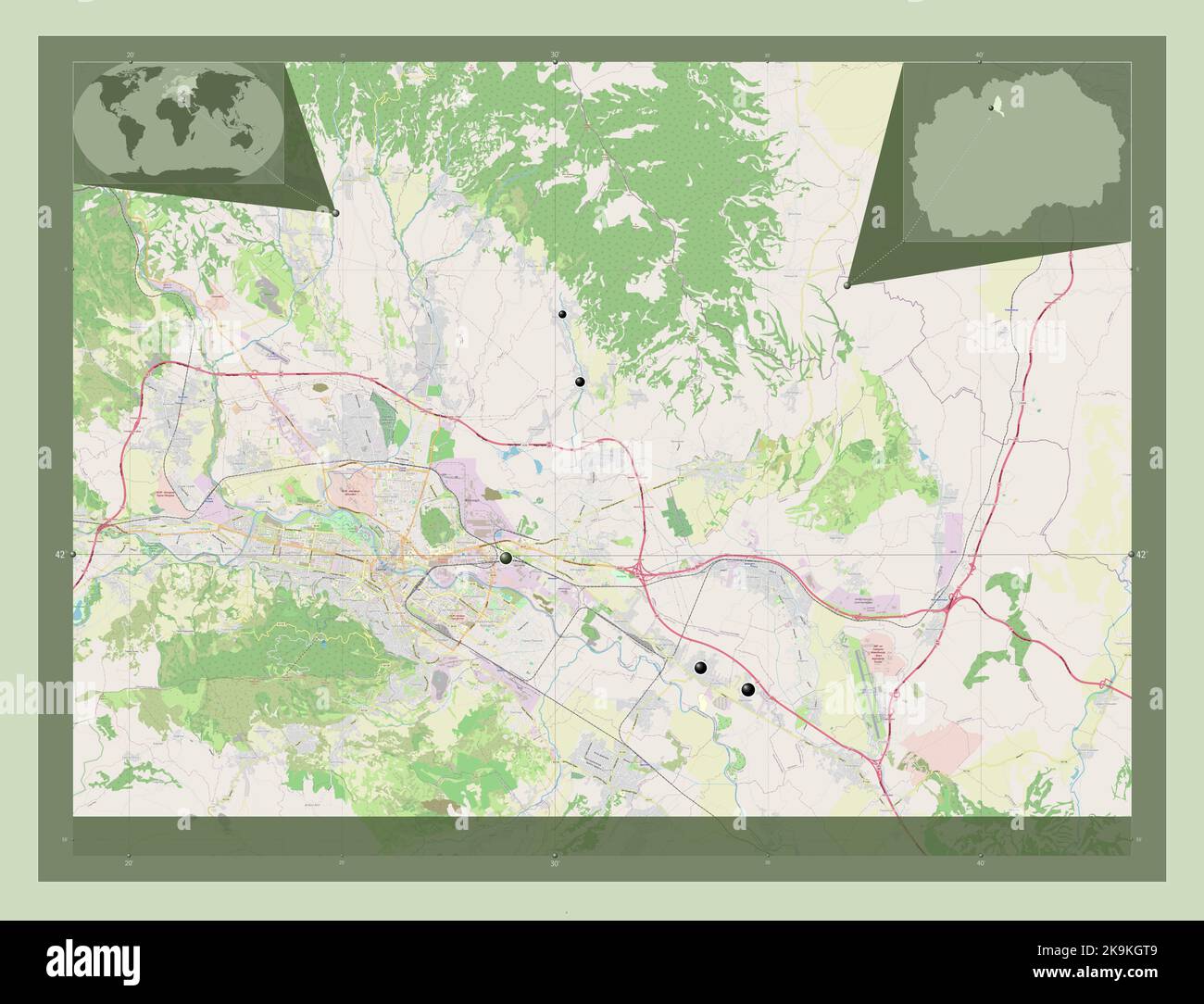 Gazi Baba, municipality of Macedonia. Open Street Map. Locations of ...