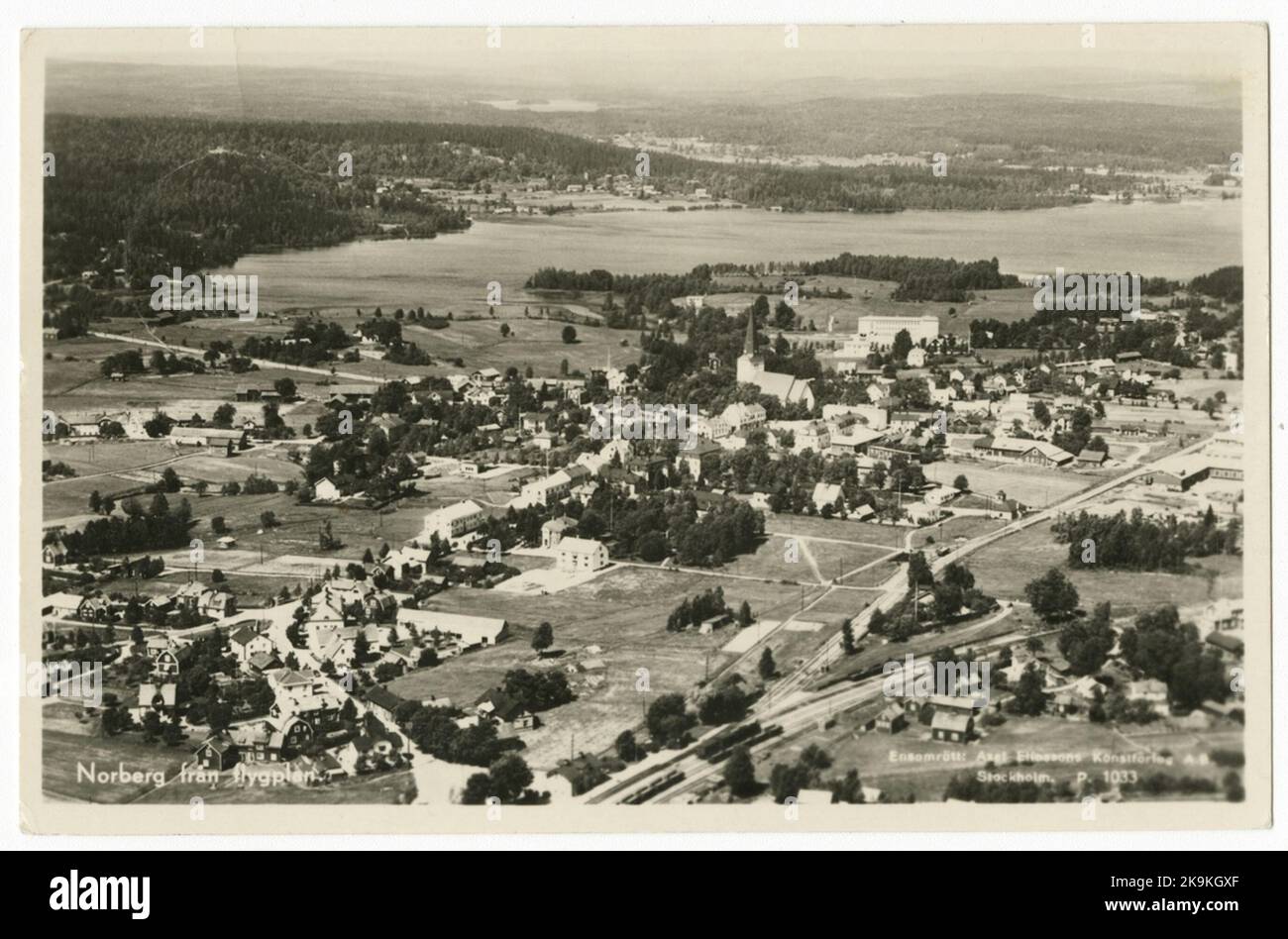 Overview picture of Norberg, from aircraft Stock Photo - Alamy