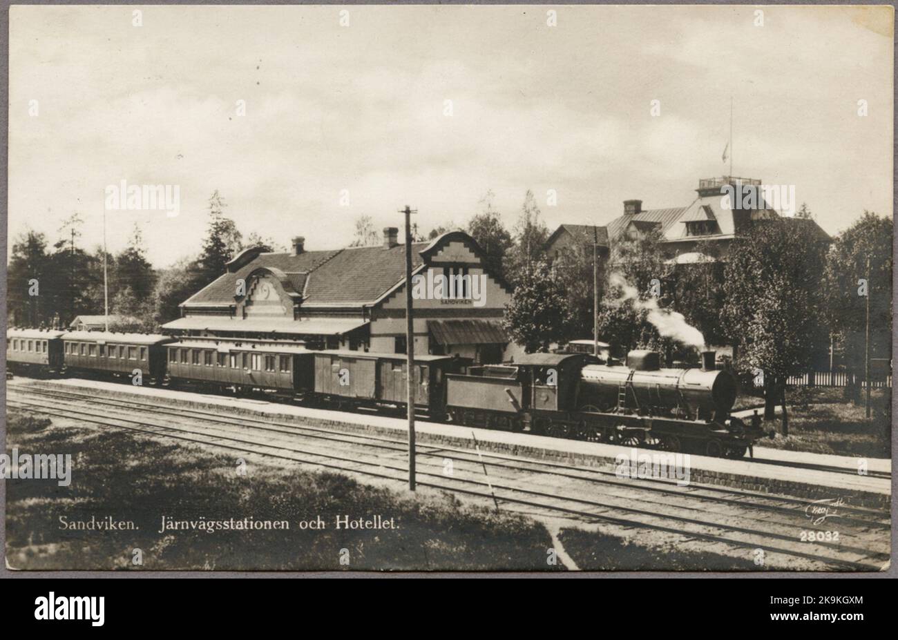 Sandviken the railway station and the hotel Stock Photo - Alamy