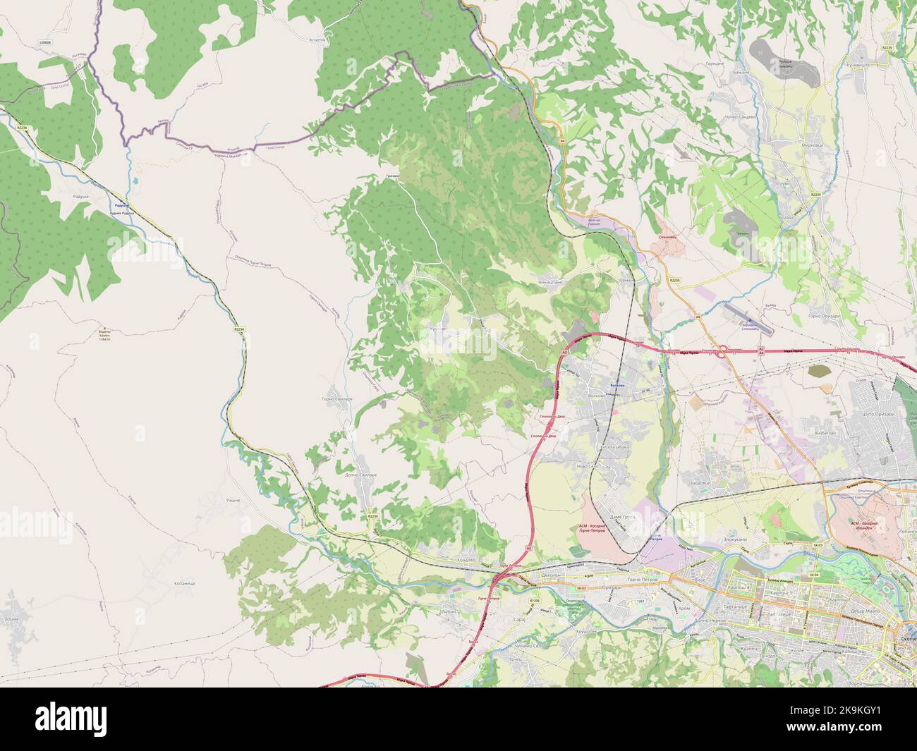 Gjorce Petrov, municipality of Macedonia. Open Street Map Stock Photo ...