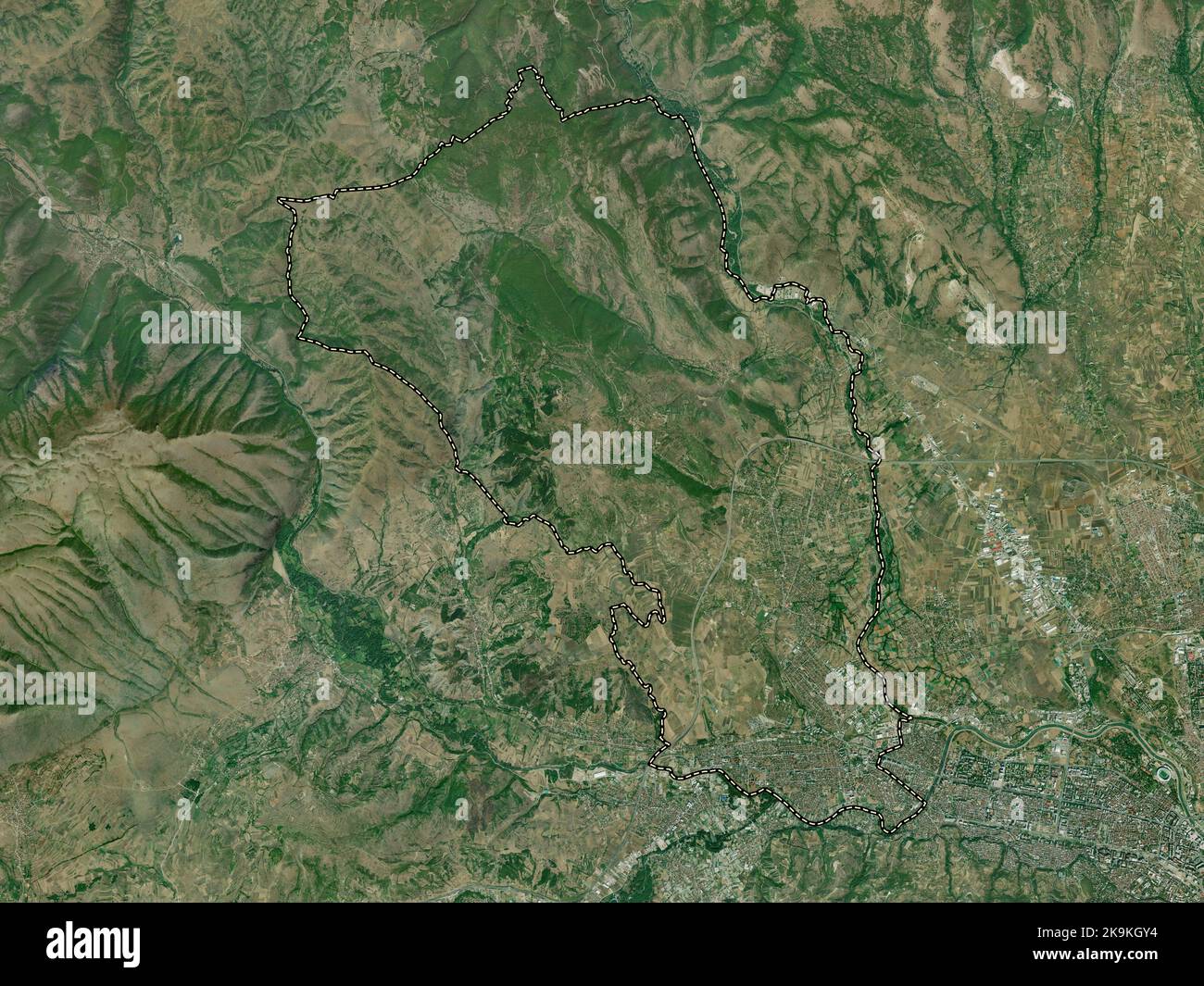 Gjorce Petrov, municipality of Macedonia. High resolution satellite map ...