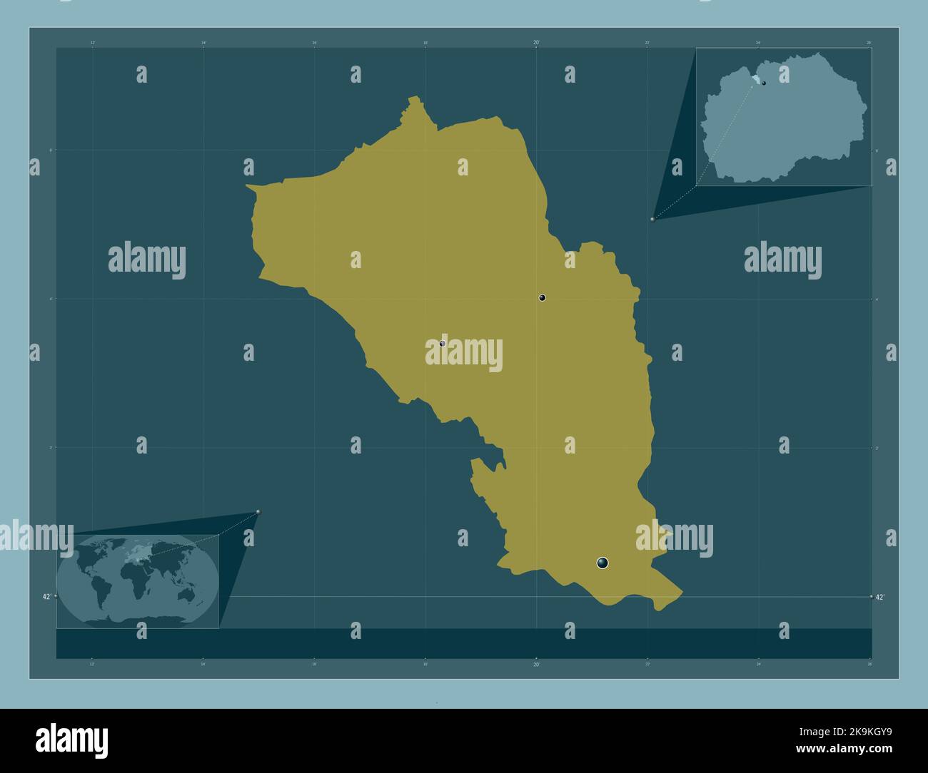 Gjorce Petrov, municipality of Macedonia. Solid color shape. Locations ...