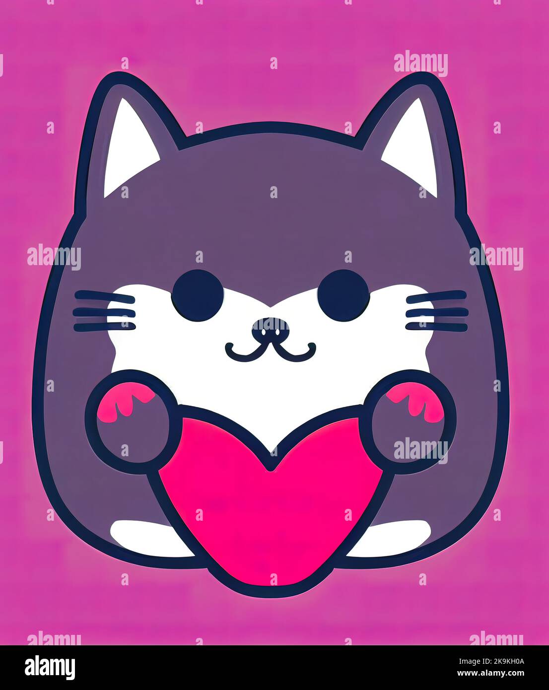 Cartoon cat character icon logo 3d illustrated Stock Photo - Alamy