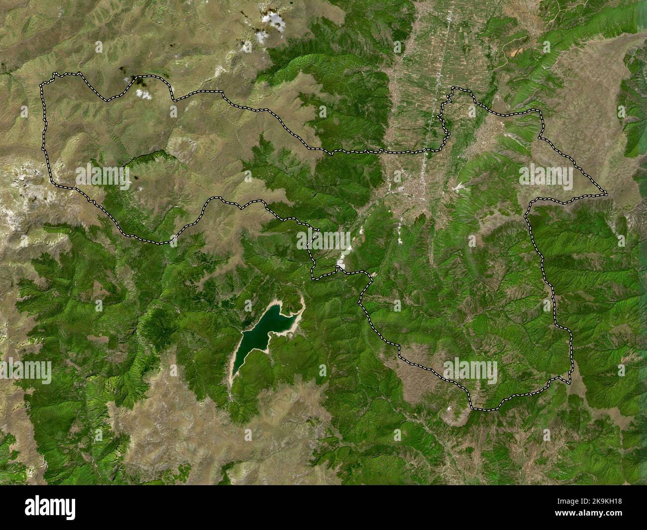 Gostivar, municipality of Macedonia. High resolution satellite map ...